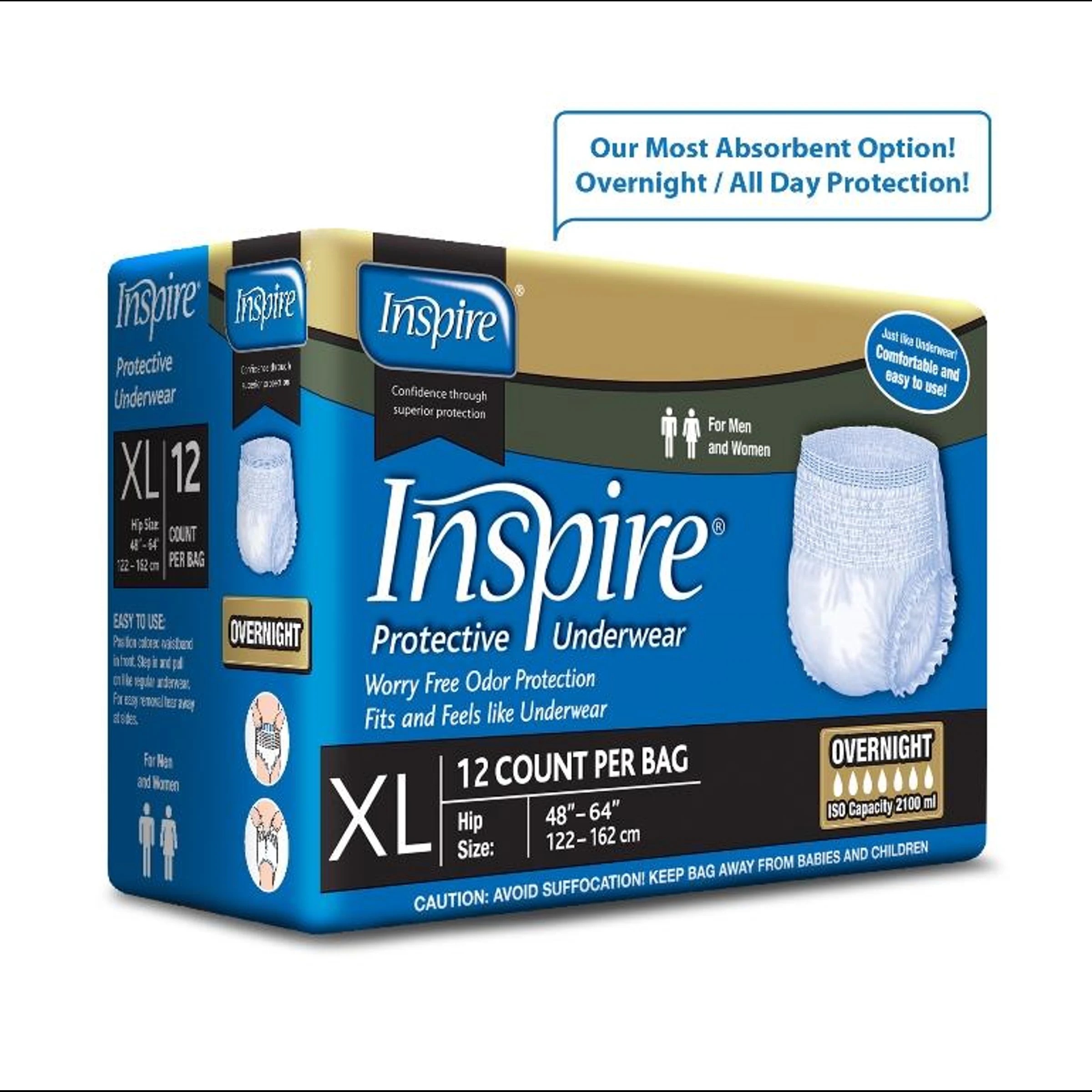 תחתוני ספיגה מבית אינספייר - INSPIRE מידה XL - נופר פארם